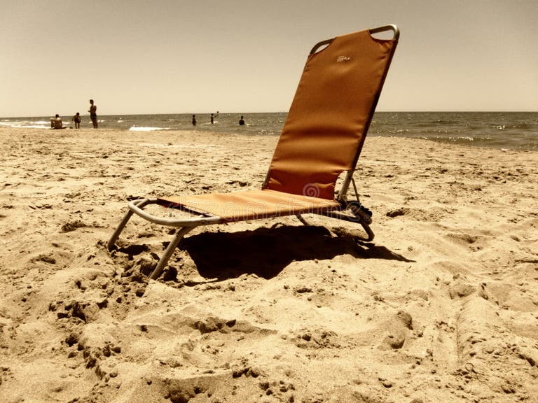 Sad beach stock image. Image of beach, petrol, chair - 15044127
