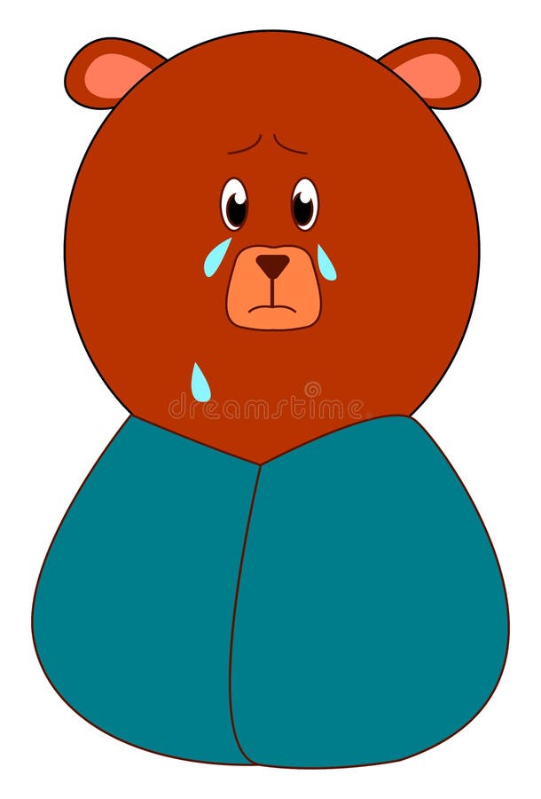 Teddy Bear Sad Mascot Vector Cartoon Art Illustration Stock Vector ...