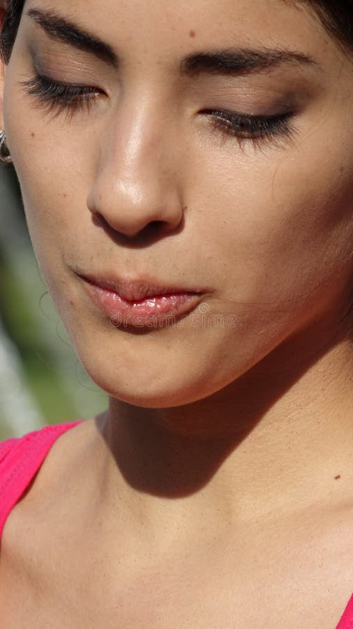 Sad Beautiful Diverse Person Stock Image - Image of emotion, looking ...