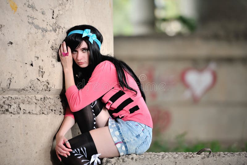 Sad and beautiful girl. stock image. Image of woman, portrait - 90418083