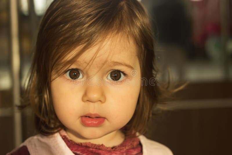Sad Beautiful Little Kid Looking with Hope Stock Photo - Image of ...