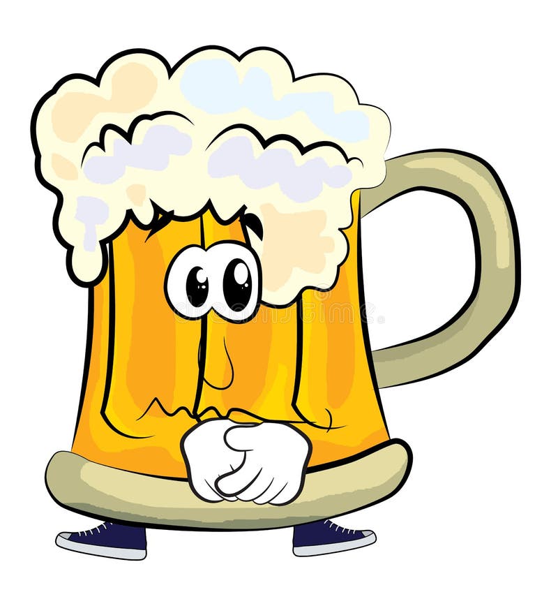 Sad beer cartoon stock illustration. Illustration of alcohol - 44059207