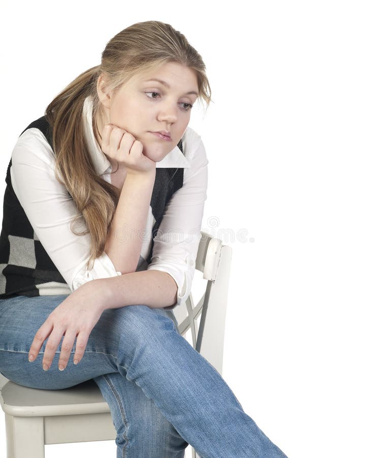 Sad blond woman stock photo. Image of hair, emotional - 14340030