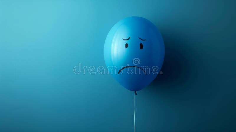 The Sad Blue Balloon.AI Generated Image Stock Photo - Image of festive ...