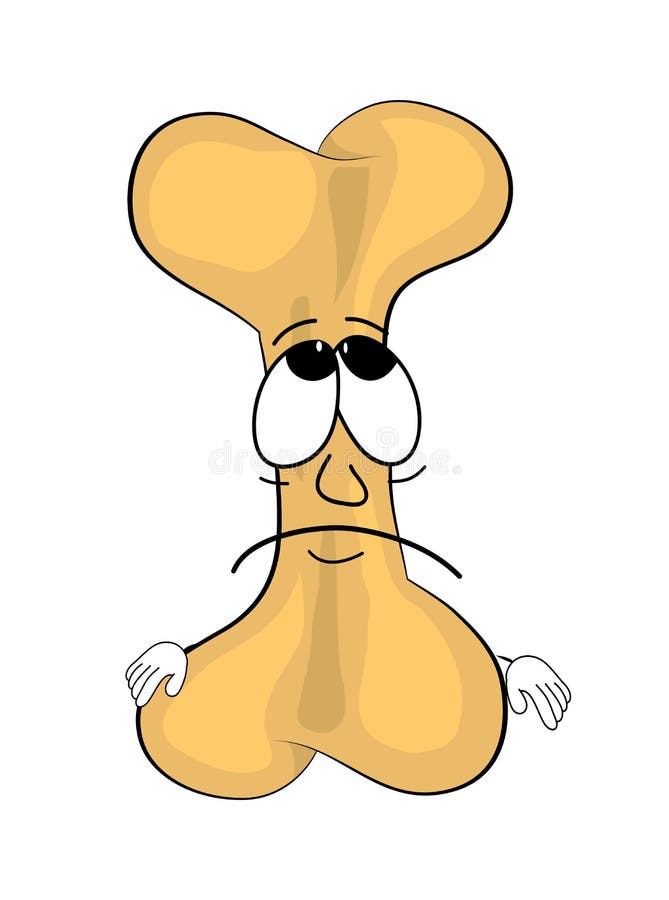 Sad bone cartoon stock illustration. Illustration of sadness - 48601317