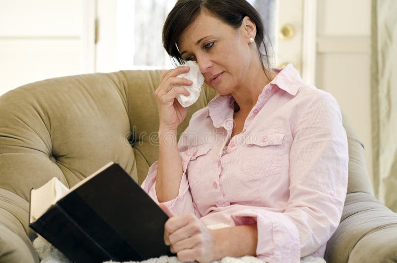 Sad Book stock photo. Image of alone, brunette, female - 23355680