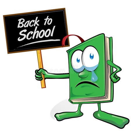 Sad Book Cartoon with Signboard Stock Vector - Illustration of icon ...