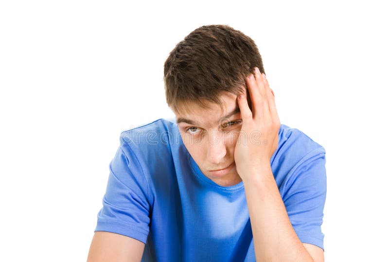 Sad and Bored Young Man stock image. Image of face, human - 244267695