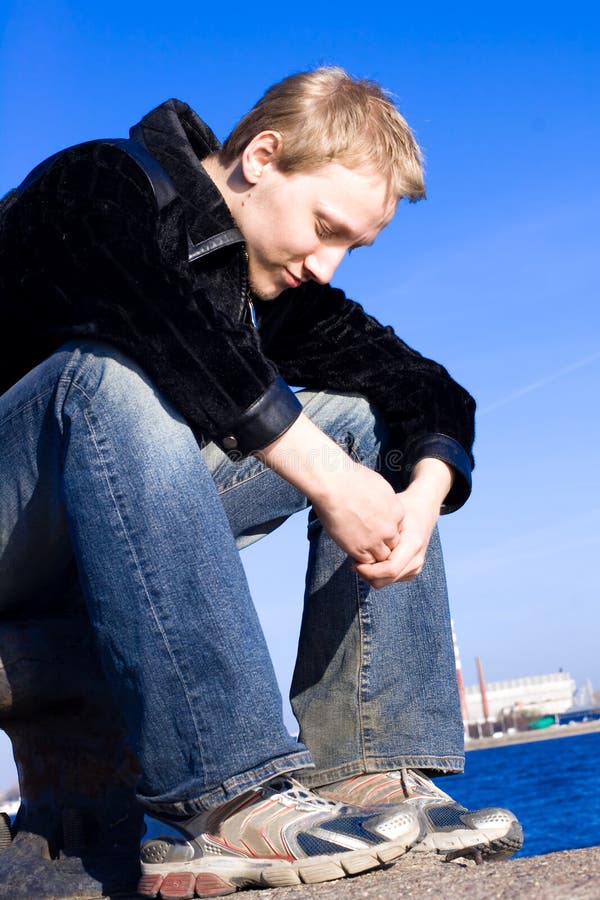 Sad boy stock image. Image of headache, blue, distress - 10120155