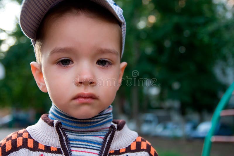 Sad Boy stock image. Image of grief, wooly, sweater, worried - 10252139