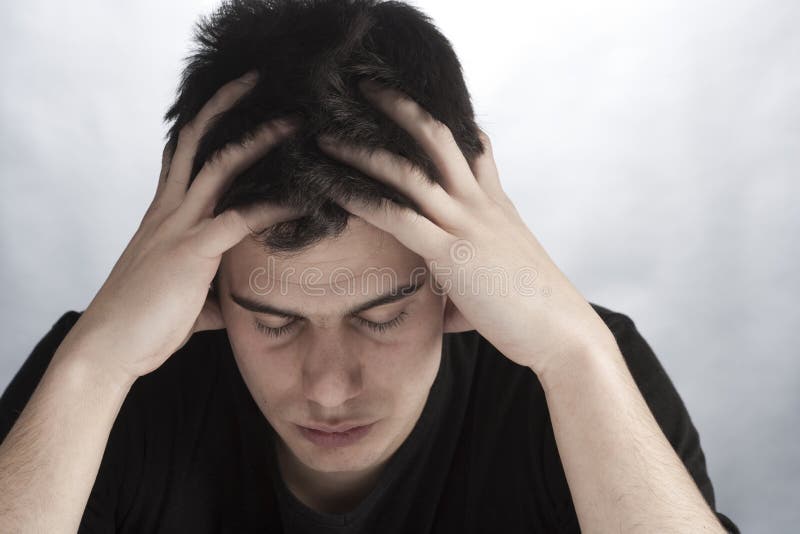 Sad Boy stock photo. Image of depression, human, loooking - 8332572