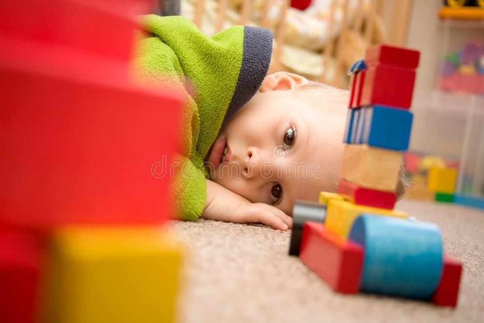 Sad boy for blocks stock photo. Image of tired, horizontal - 9182822