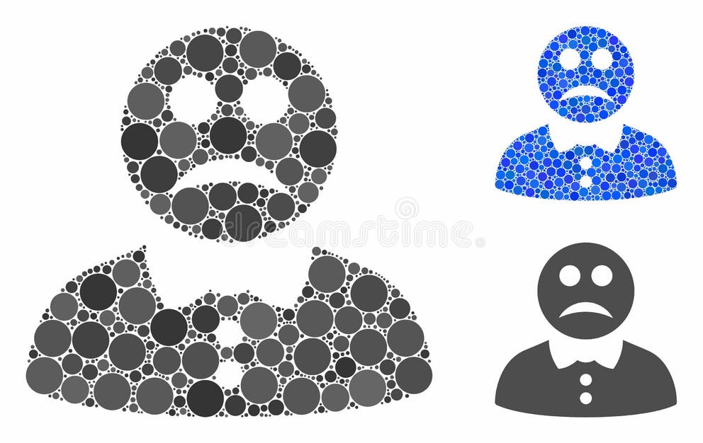 Sad Boy Composition Icon of Circle Dots Stock Illustration ...