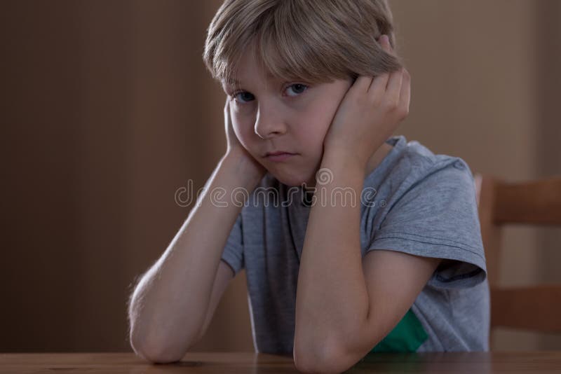 Sad Boy Having Family Problems Stock Image - Image of schoolboy ...