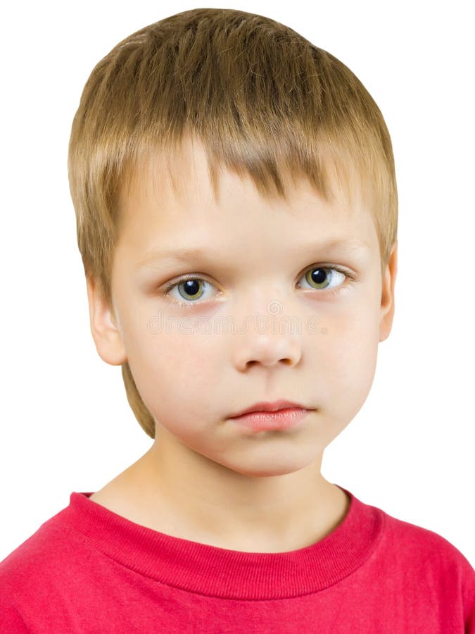 Sad boy over white stock photo. Image of childhood, kids - 10907402