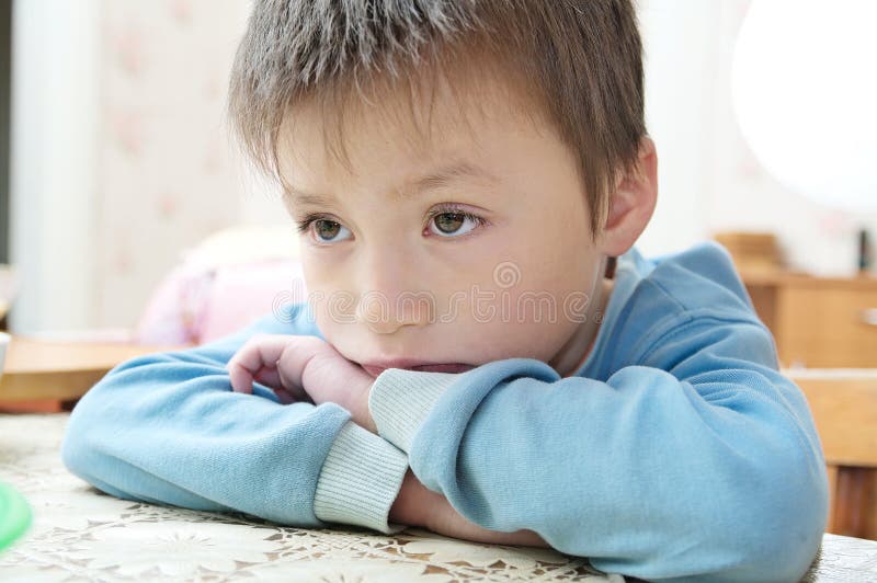 Sad Boy Portrait Looking Away Thinking, Thoughtful Child Feeling Hurt ...