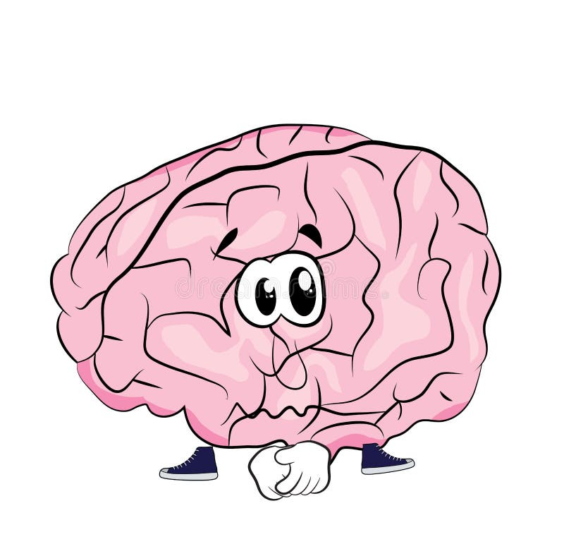 Sad brain cartoon stock illustration. Illustration of mind - 47922082