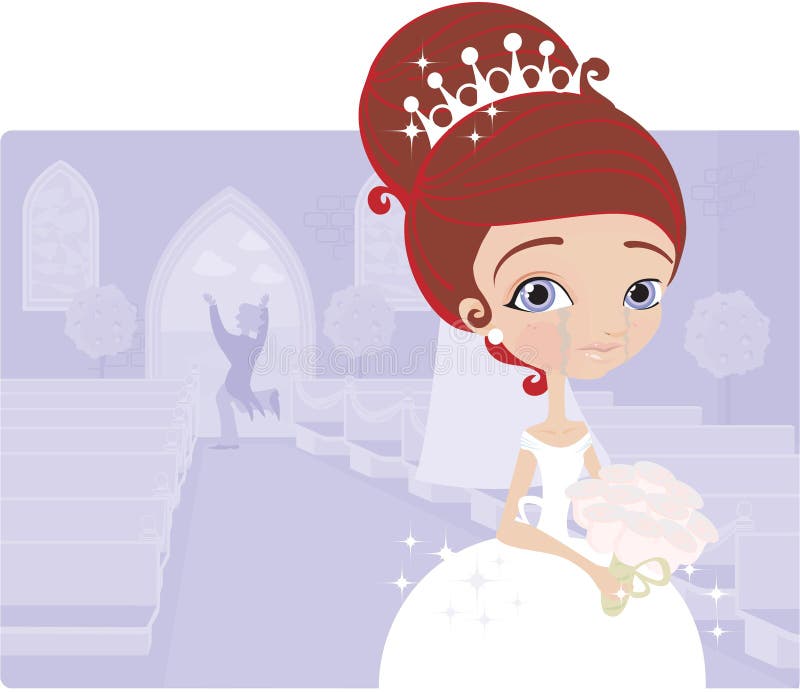 Sad bride stock vector. Illustration of artistic, expression - 6719961