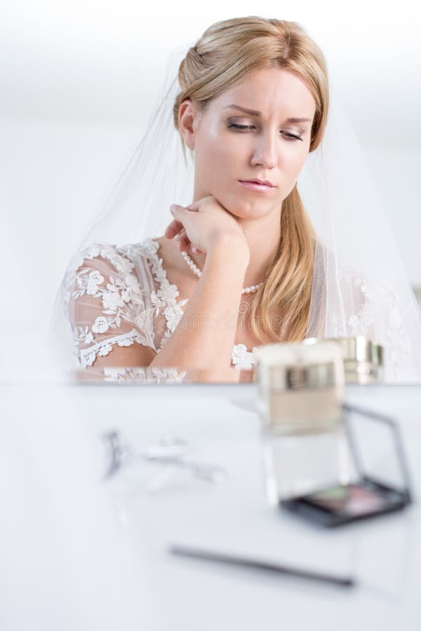 Sad bride after makeup stock photo. Image of lady, fresh - 46261264