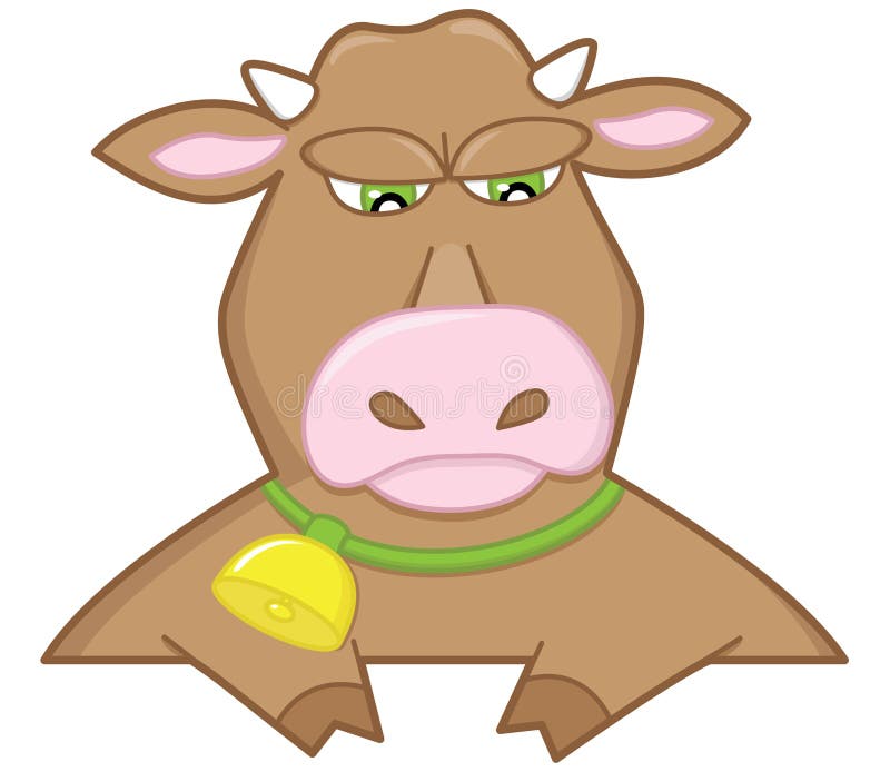 Sad brown bull stock vector. Illustration of bell, disappointed - 25556415