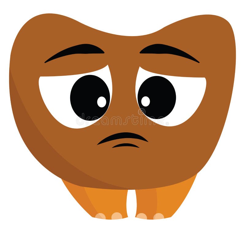 Sad Brown Monster, Vector or Color Illustration Stock Vector ...