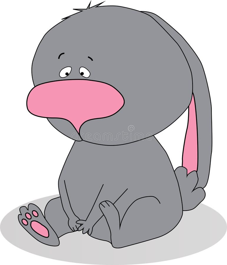 Sad bunny rabbit stock vector. Illustration of fauna - 41505185