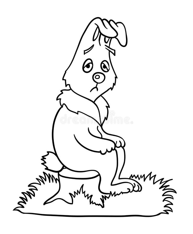Sad Bunny, Vector Illustration Stock Vector - Illustration of little ...