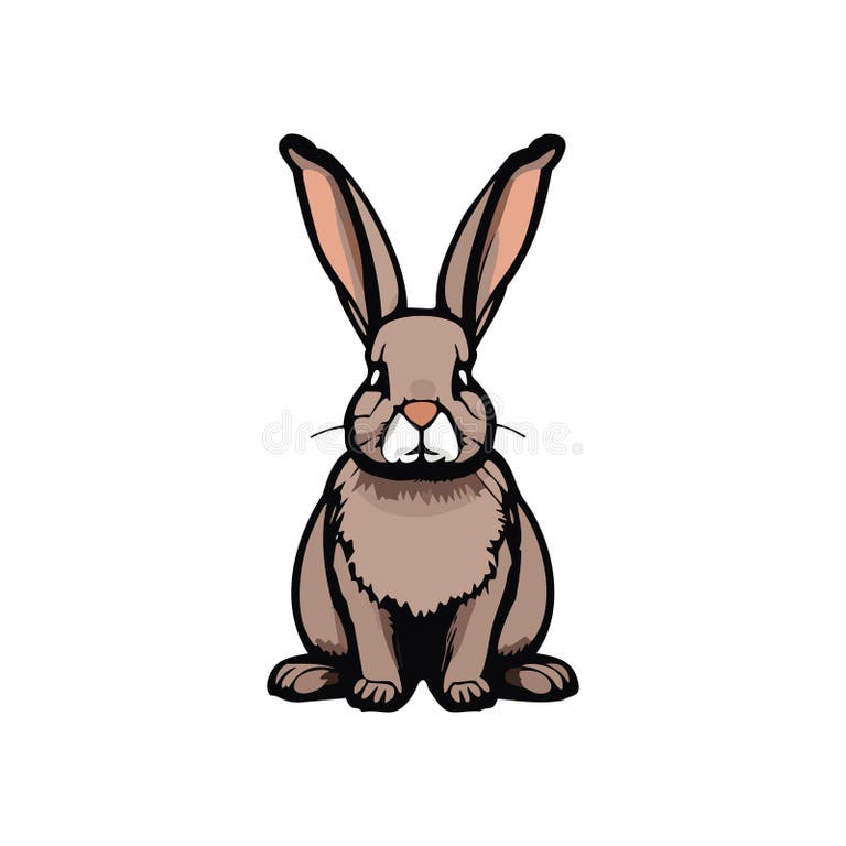 Sad Bunny Vector Illustration. Stock Vector - Illustration of bunny ...