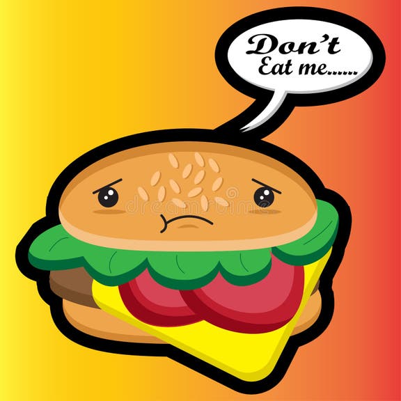 The sad burger stock vector. Illustration of cheeseburger - 259618584