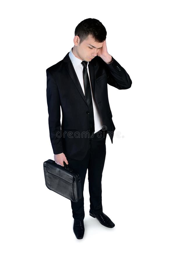 Sad business man stock photo. Image of crisis, isolated - 49406914