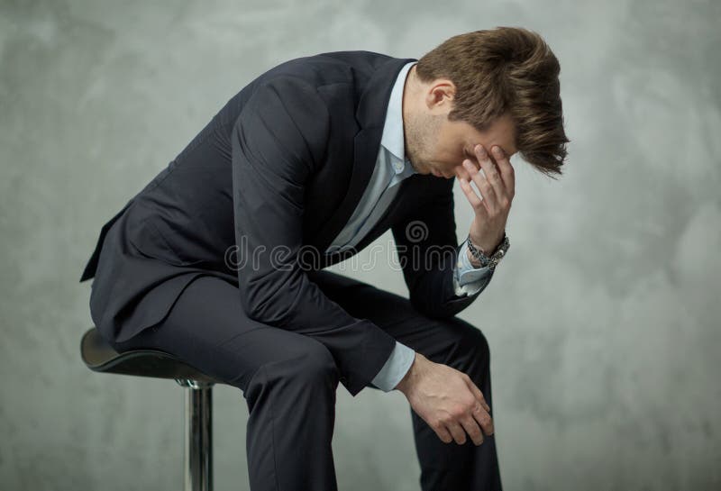 Sad businessman stock image. Image of person, metaphor - 21492413