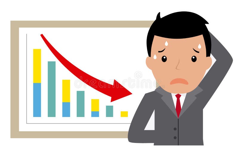 Sad Businessman for Bad Results Graph Stock Vector - Illustration of ...