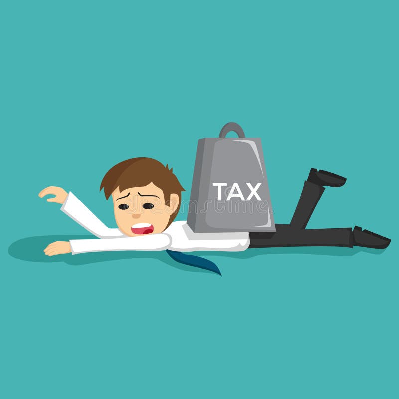 Flat Design of Businessman with Tax Burden Stock Vector - Illustration ...