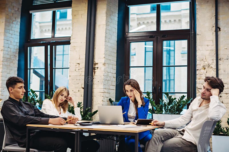 Businesspeople Thinking about Solutions Stock Image - Image of friends ...