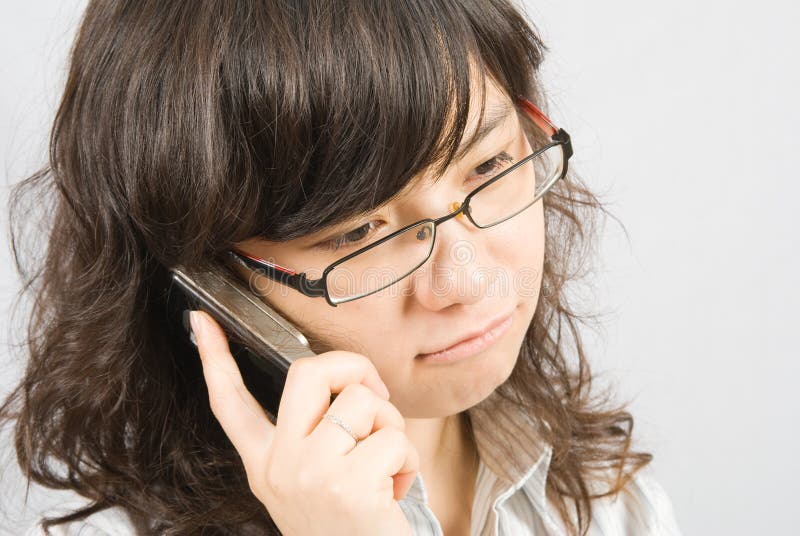 Sad Call stock image. Image of hair, sadness, person, curved - 5532803