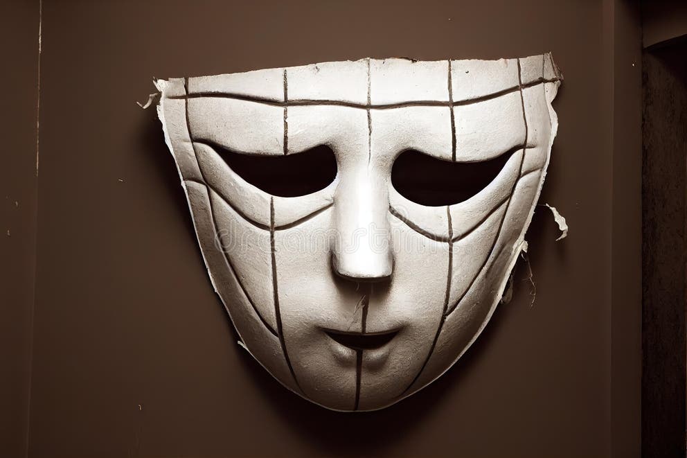 Sad Carnival Mask, Art Performance. Stock Illustration - Illustration ...