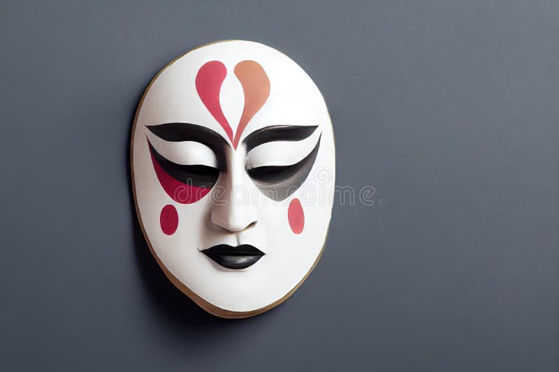 Sad Carnival Mask, Art Performance. Stock Illustration - Illustration ...