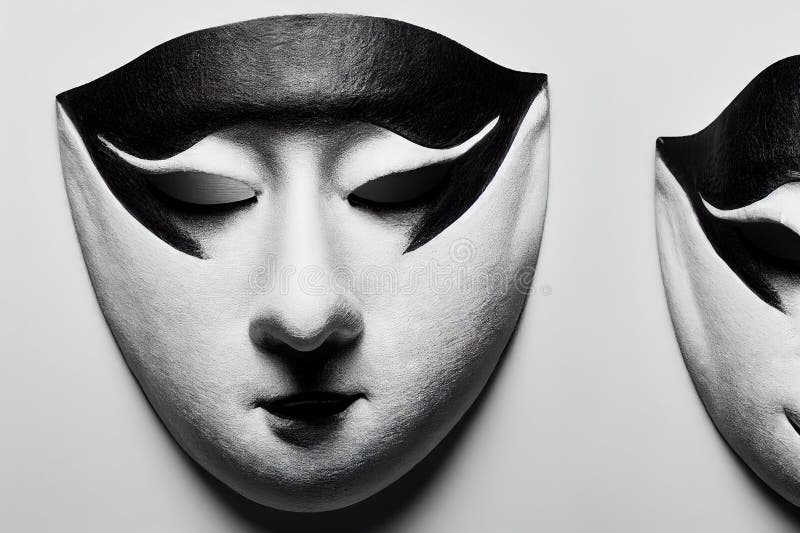 Sad Carnival Mask, Art Performance. Stock Illustration - Illustration ...