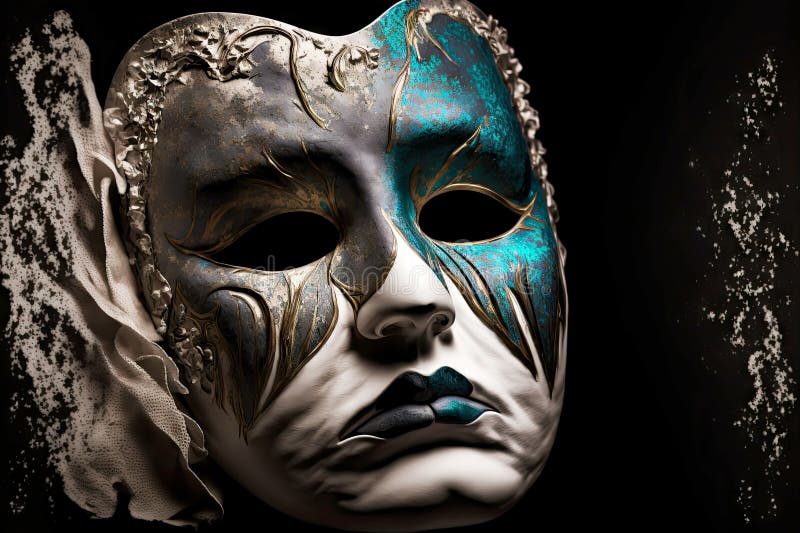 Sad Carnival Mask, Art Performance Stock Illustration - Illustration of ...