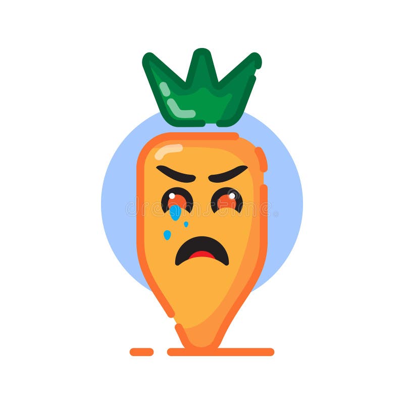 Sad Carrot Emoticon stock vector. Illustration of food - 181225246