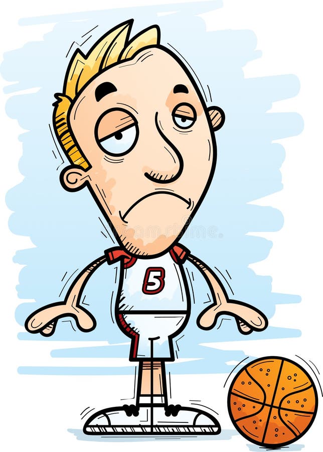 Sad Cartoon Basketball Player Stock Vector - Illustration of person ...