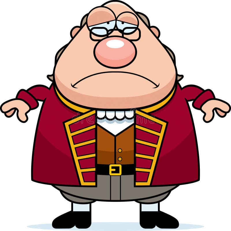 Sad Cartoon Ben Franklin stock vector. Illustration of cartoon - 51384073