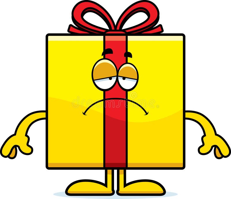 Sad Cartoon Birthday Gift stock vector. Illustration of wrapped - 47752704