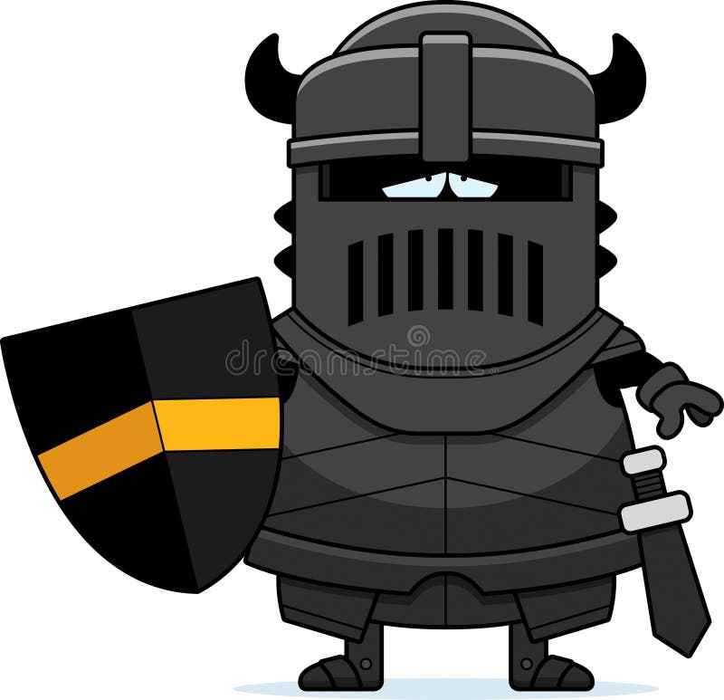 Sad Cartoon Black Knight stock vector. Illustration of warrior - 47714045