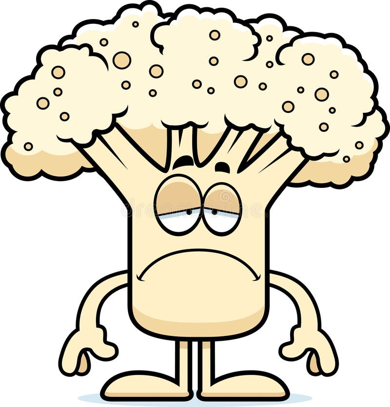 Sad Cartoon Cauliflower stock vector. Illustration of vegetable - 47365104