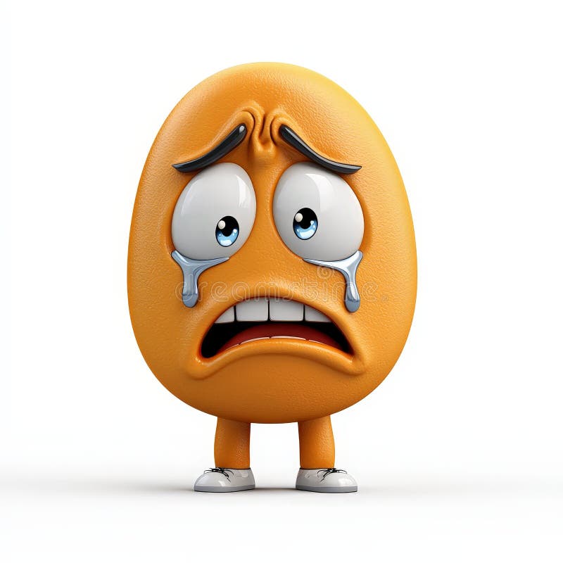 Sad Cartoon Character with Tears Falling Stock Illustration ...