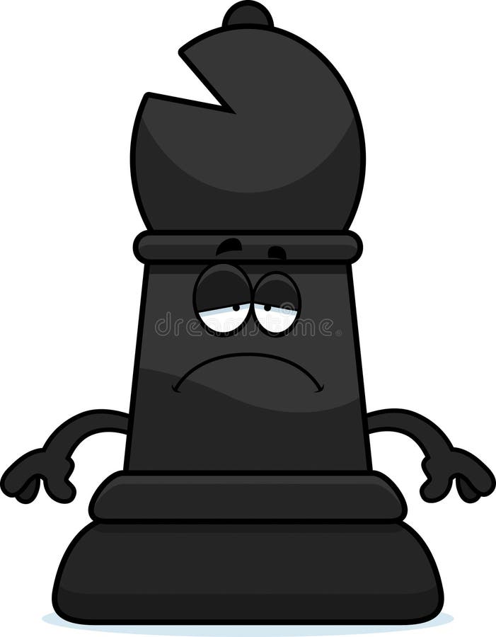 Sad Cartoon Chess Bishop stock vector. Illustration of depressed - 47755852