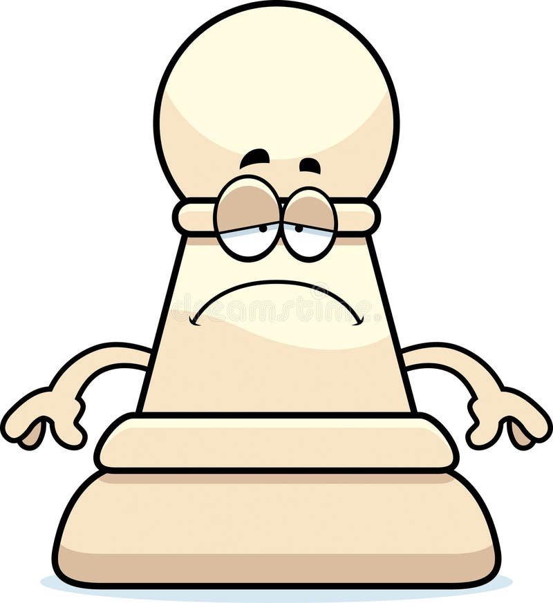 Sad Cartoon Chess Pawn stock vector. Illustration of vector - 47756105