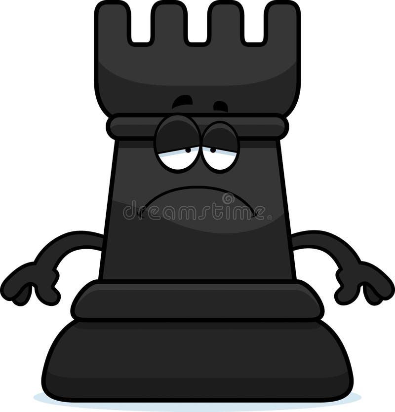 Sad Cartoon Chess Rook stock vector. Illustration of game - 47755990