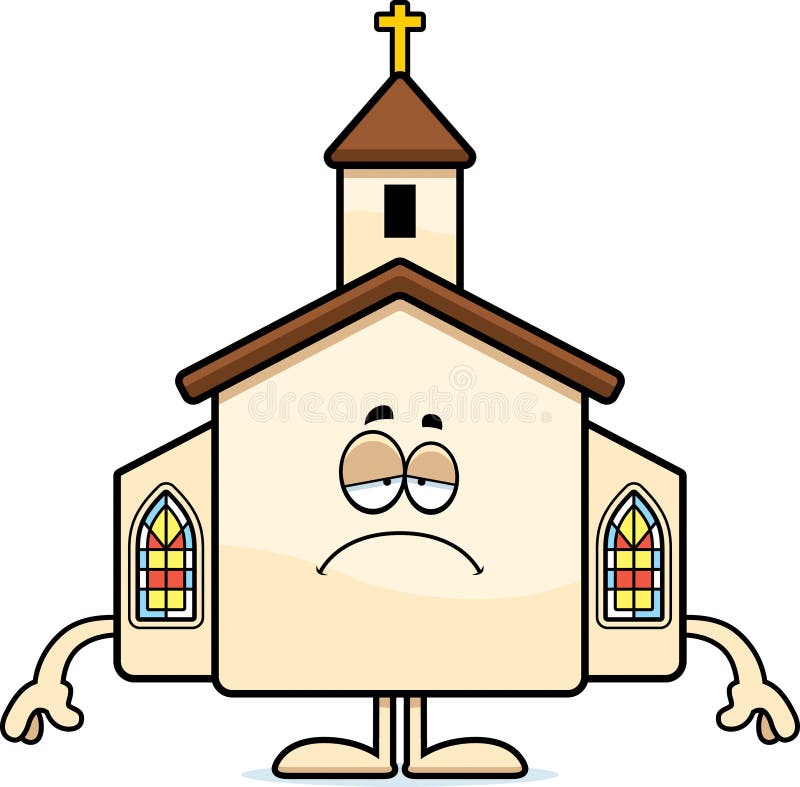 Sad Cartoon Church stock vector. Illustration of christianity - 52395989